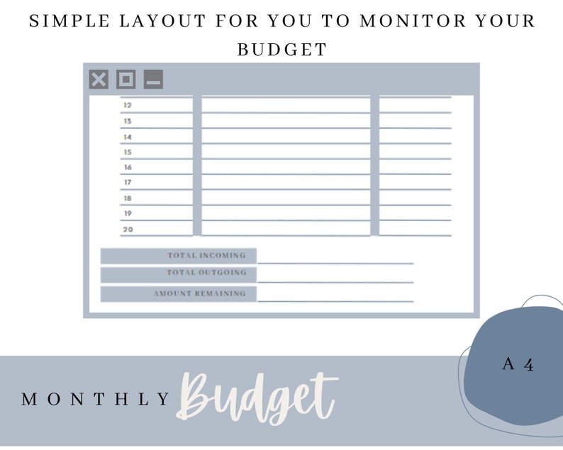 Budget Tracker | Template | Finance Tracker | A4 | 12 Months ...