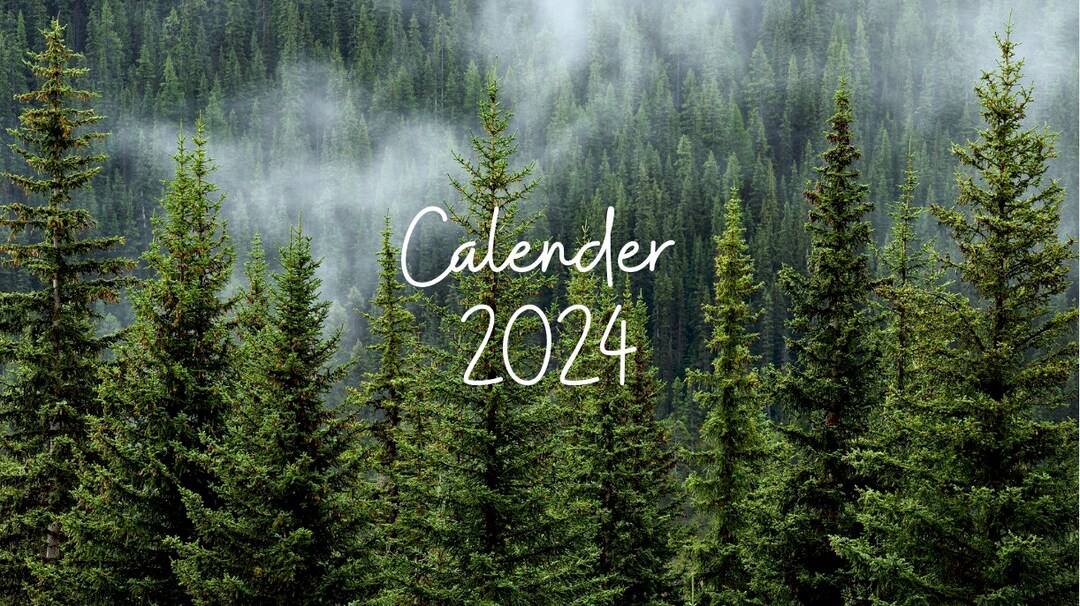 Forest Theme 2024 Calender Template - Etsy