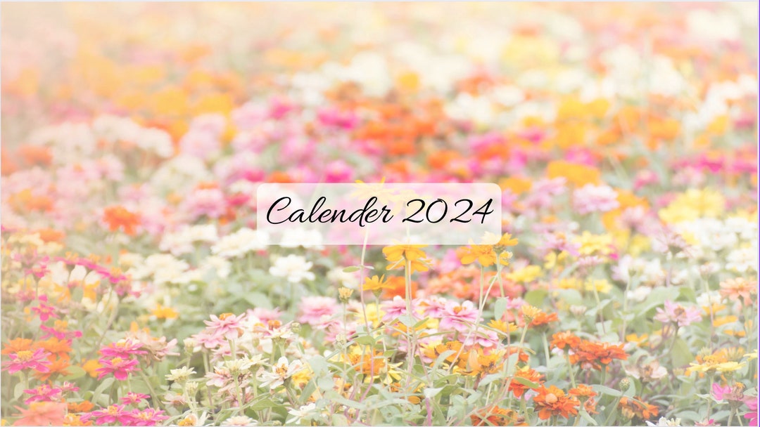 Flower Theme Calender 2024 Template - Etsy