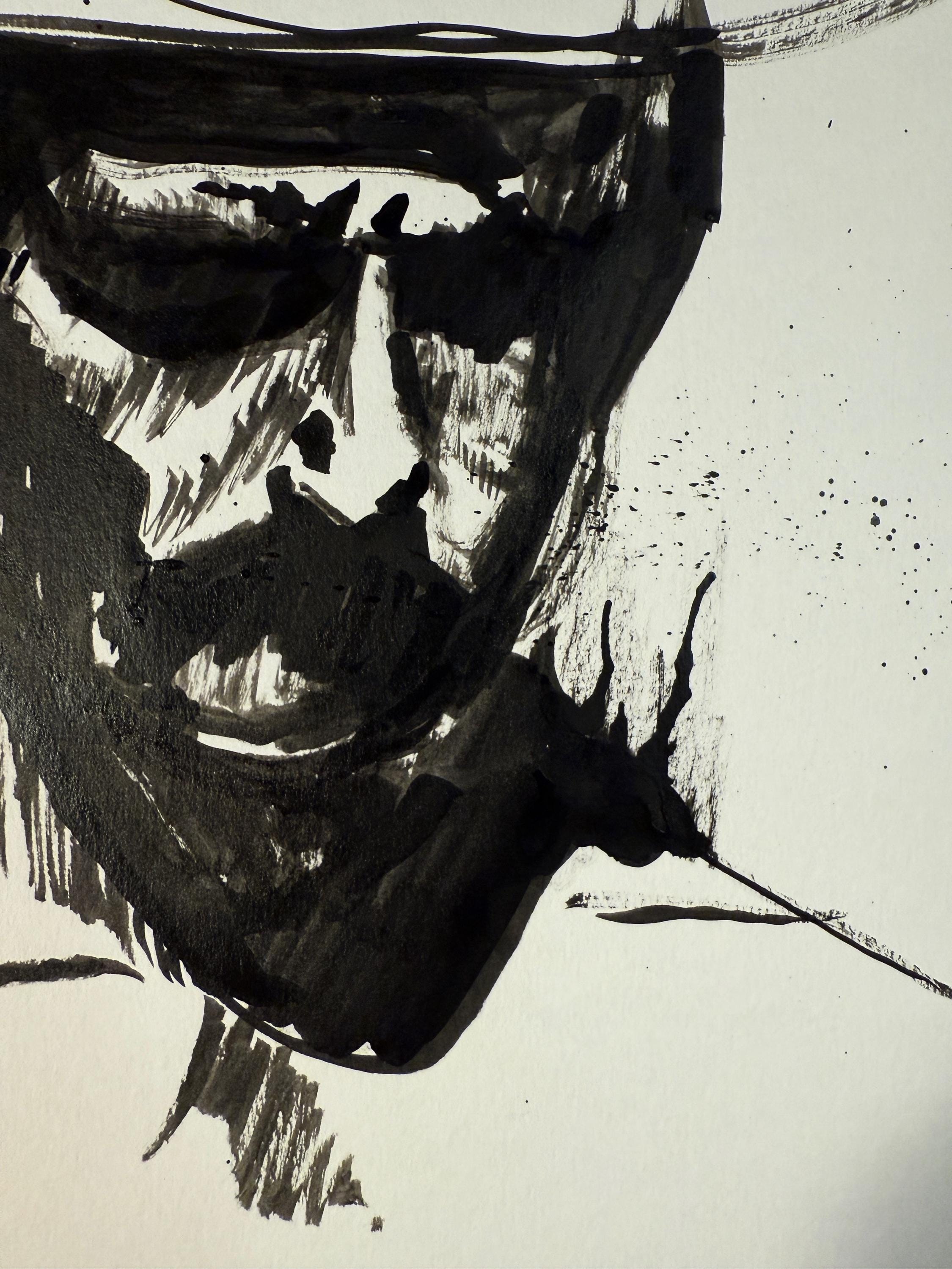 Hardened Cowboy – Original Ink Illustration by Anna Cash - Etsy