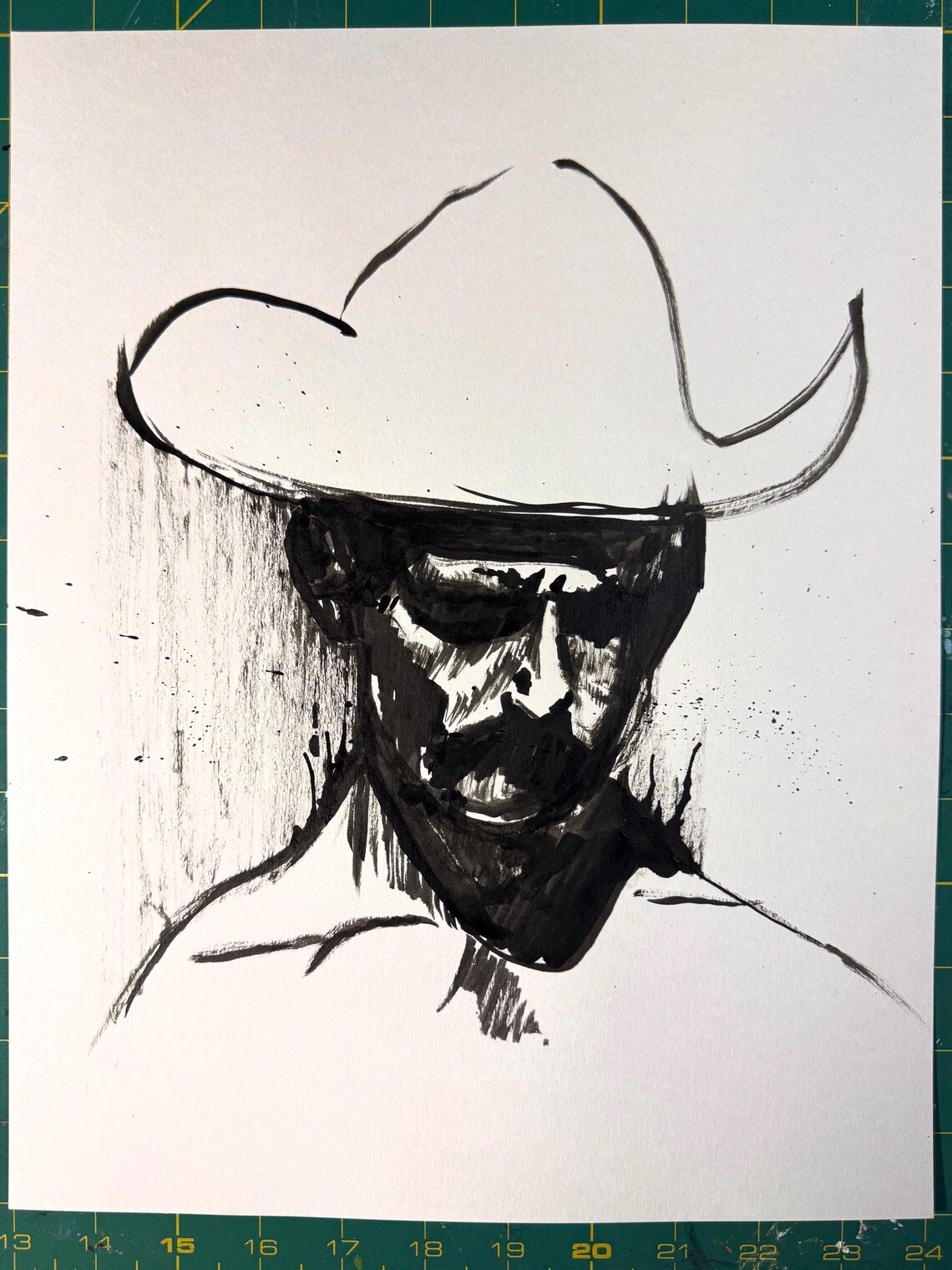 Hardened Cowboy – Original Ink Illustration by Anna Cash - Etsy