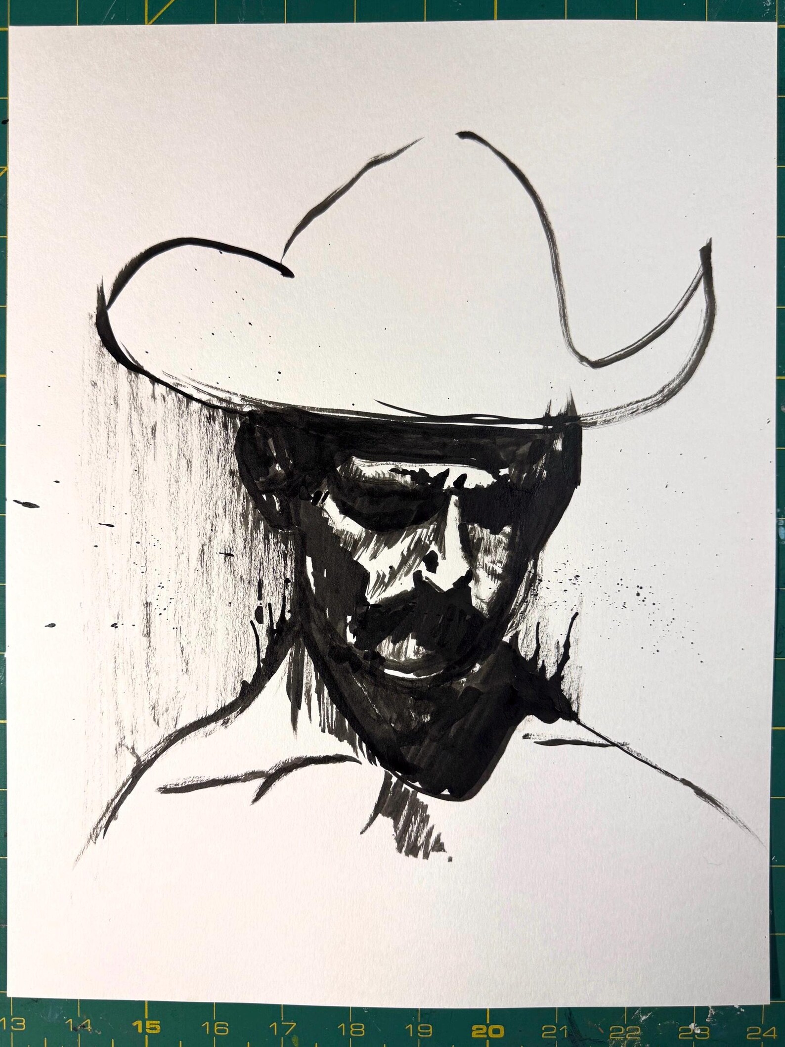 Hardened Cowboy – Original Ink Illustration by Anna Cash - Etsy