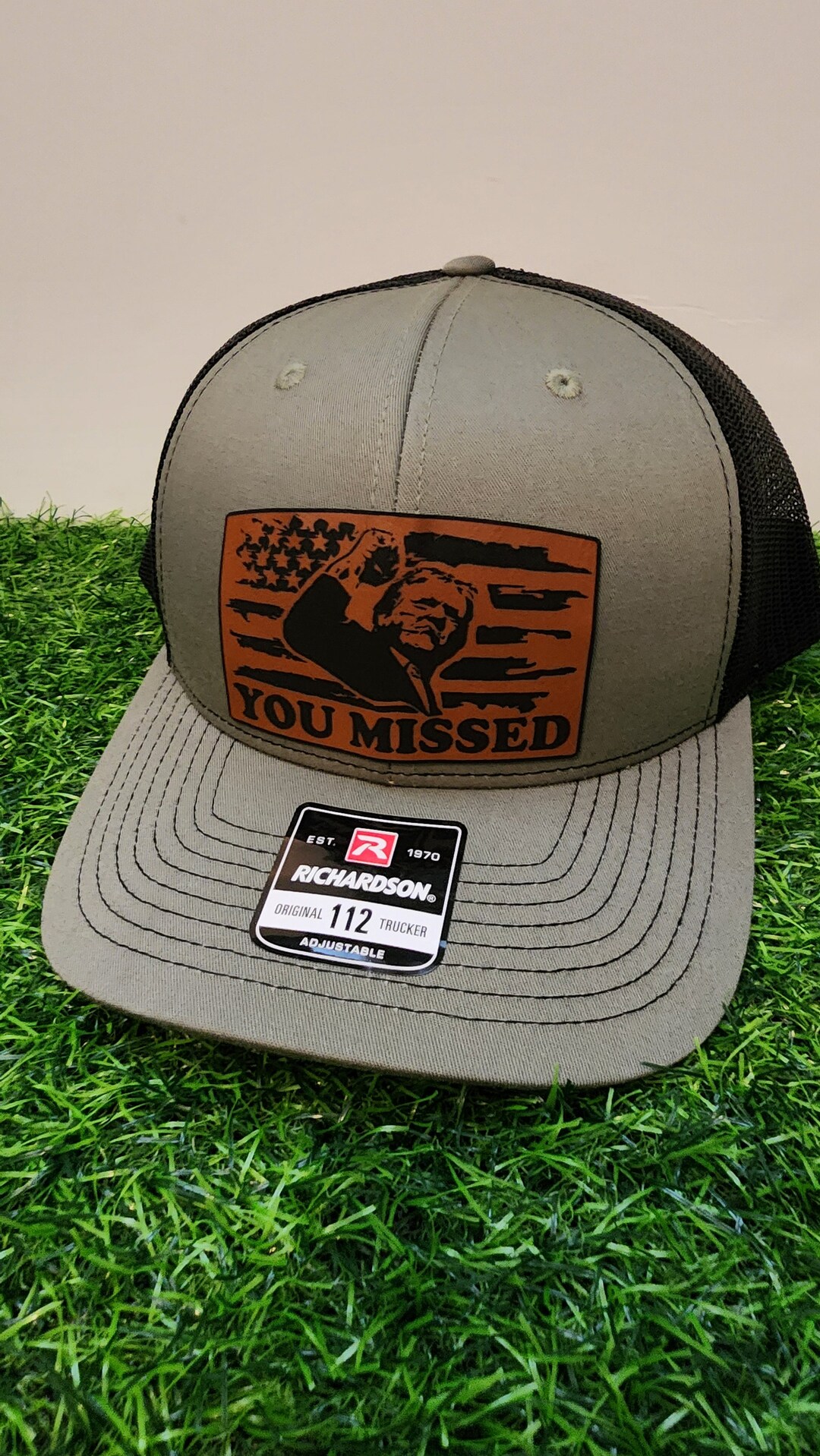 You Missed With Flag Background, Trump 2024, MAGA Hat, Conservative Cap ...