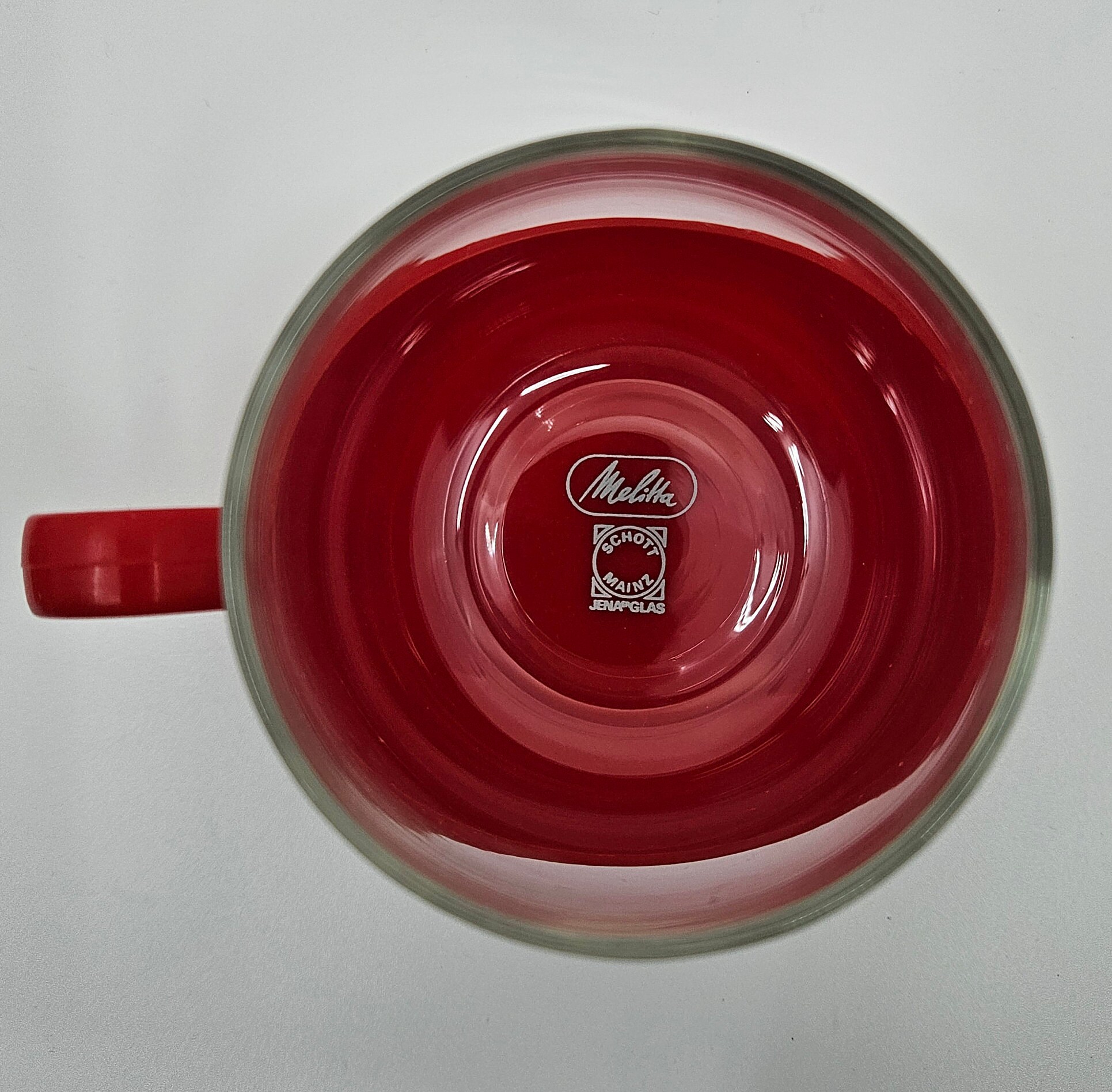 1960s German Retro-futuristic Glass Tea Cups With Molded Red Plastic ...