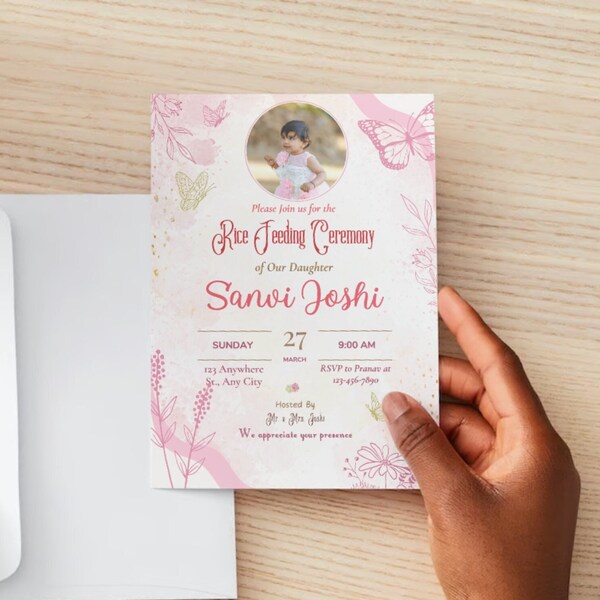 Rice Ceremony Card - Etsy