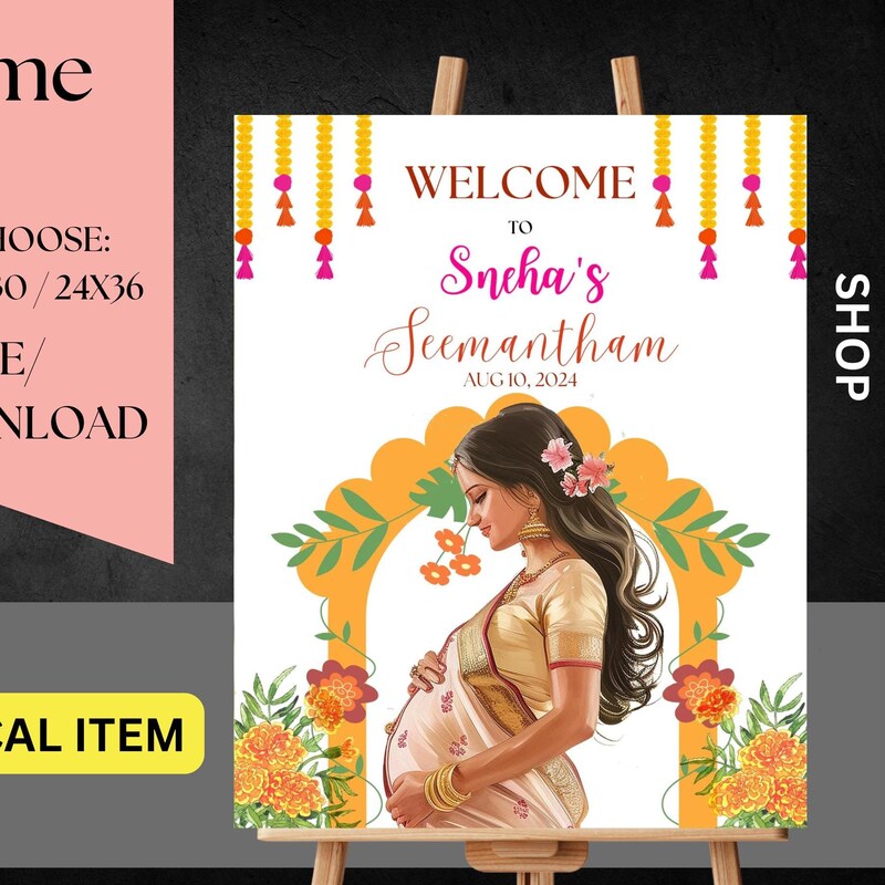 Seemantham Welcome Poster - Etsy