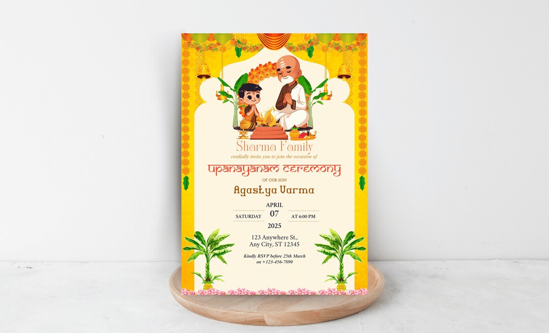 Invitación Upanayanam, Hilo, Invitación a la Ceremonia de Janeu ...