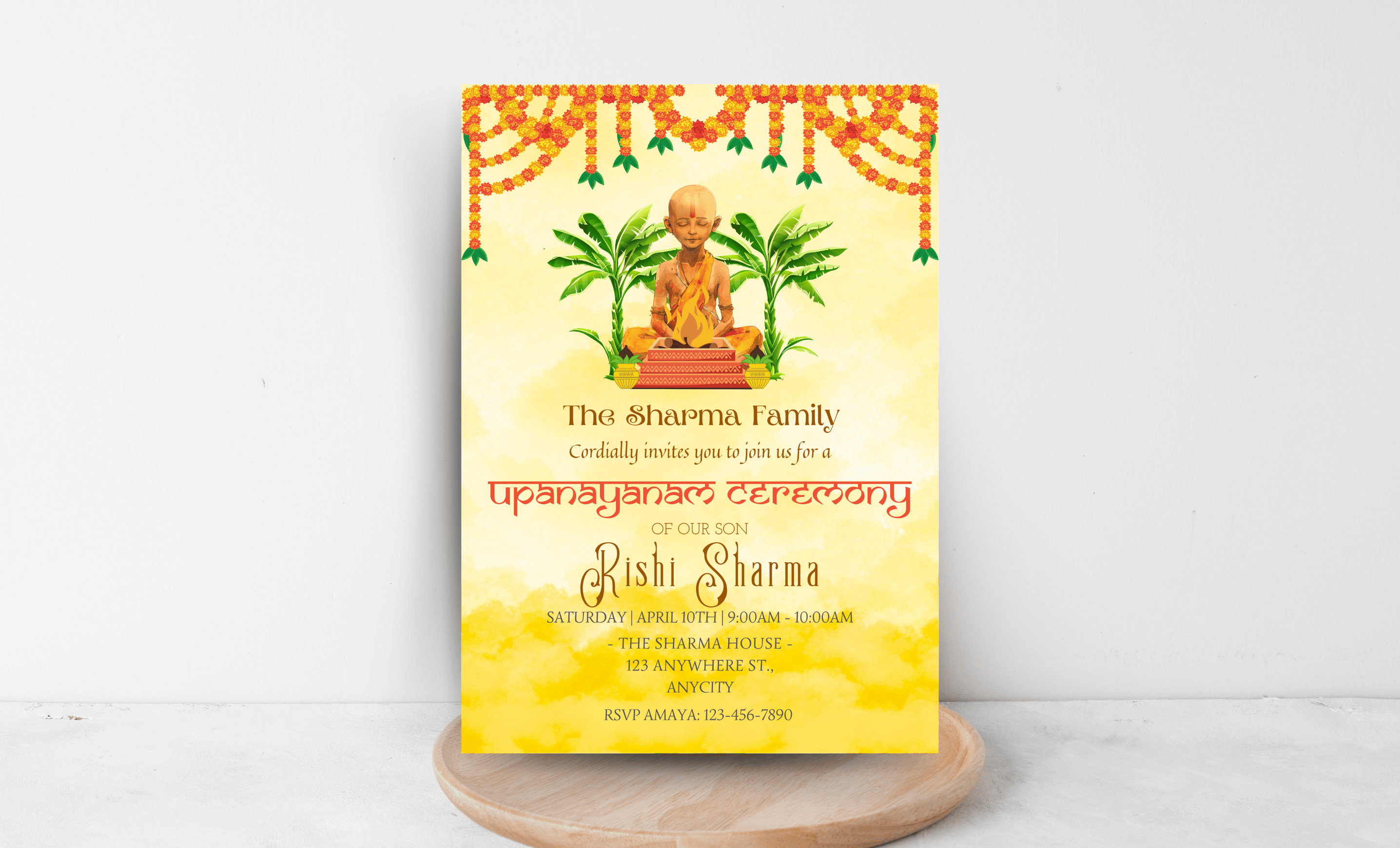 Upanayanam Invitation, Thread Ceremony, Janeu Ceremony Invitation ...