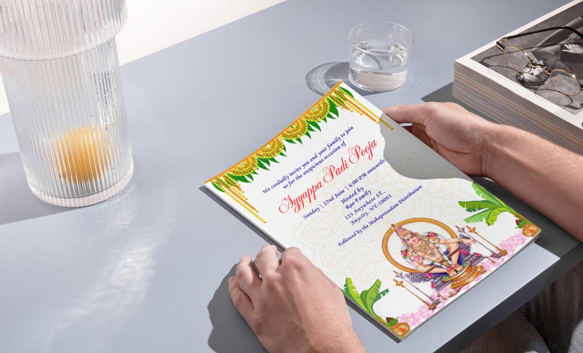 Ayyappa Padi Pooja Invitation: Editable Canva Template (5x7 Inch) - Etsy