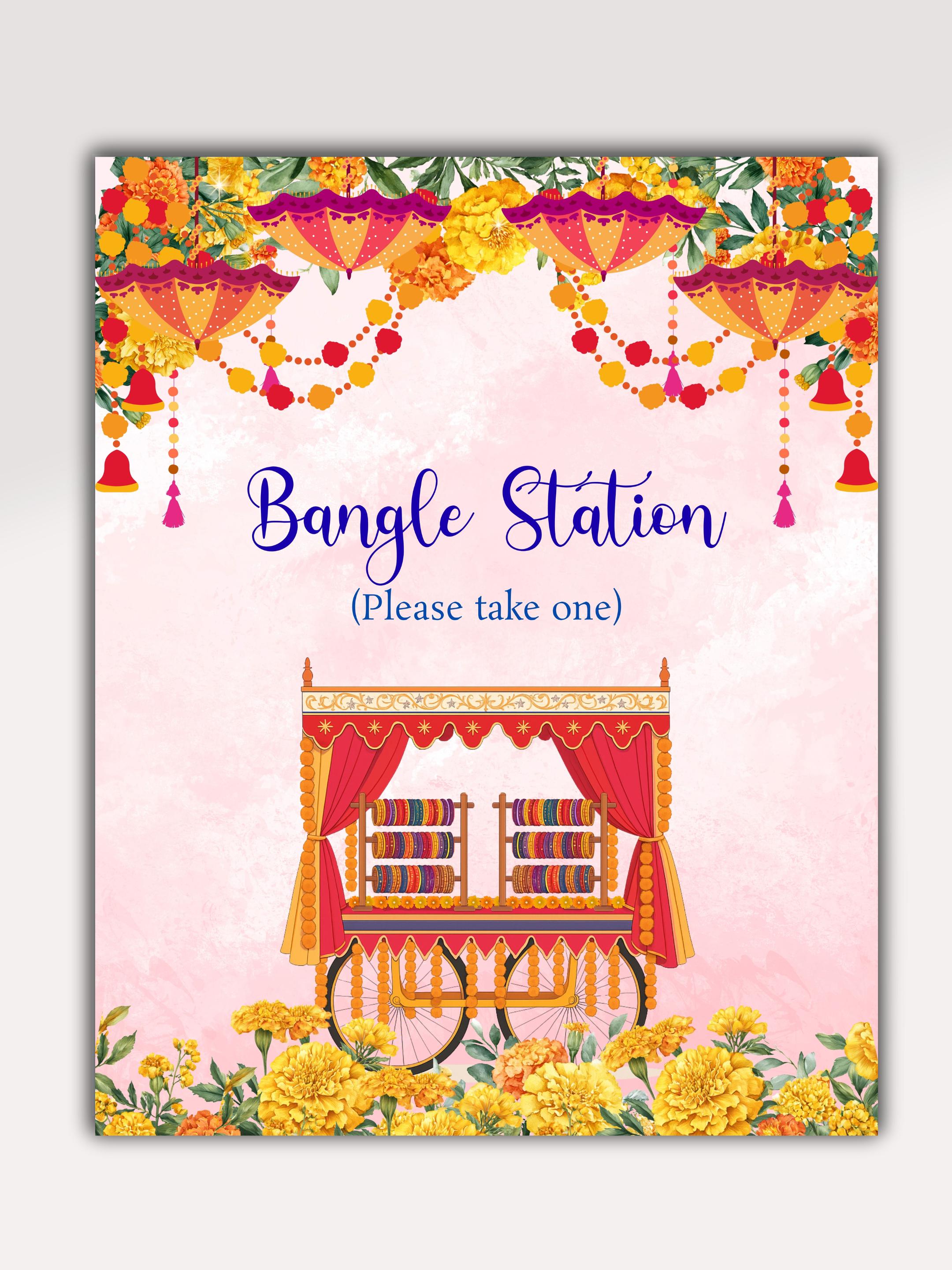 Editable Bangle Bar Sign: Indian Wedding Decor (8x10 PDF Download) - Etsy