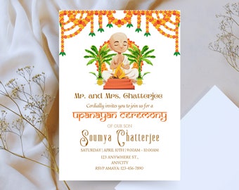 Upanayanam Invitation, Thread Ceremony, Janeu Ceremony Invitation ...