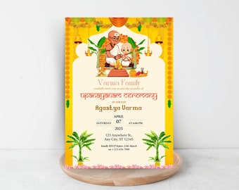 Upanayanam Invitation, Thread Ceremony, Janeu Ceremony Invitation ...