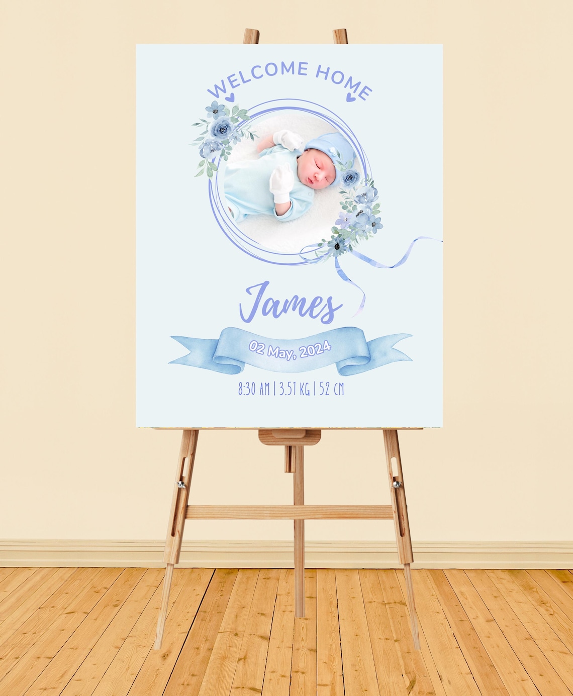 Newborn Baby Welcome Home Sign | New Baby Yard Sign | Lawn Banner Sign ...
