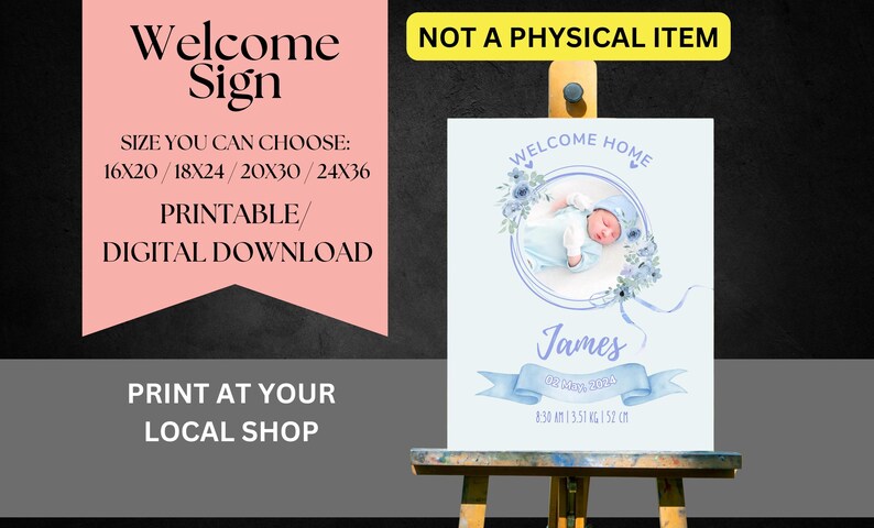 Newborn Baby Welcome Home Sign New Baby Yard Sign Lawn Banner Sign Baby ...