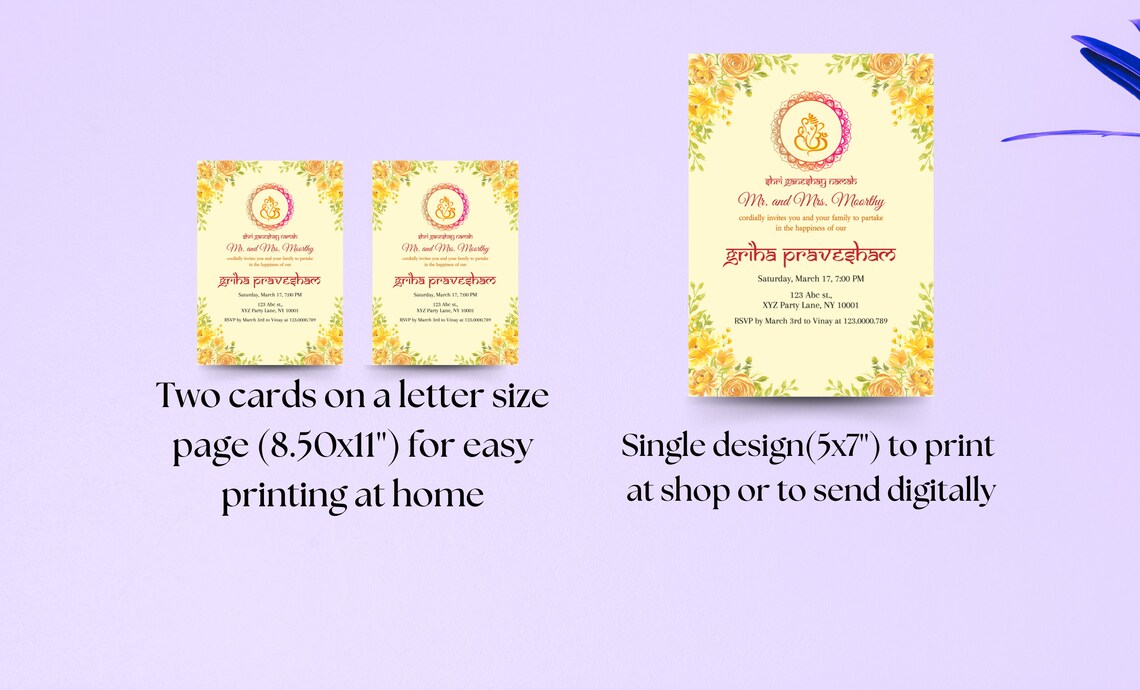 Indian Griha Pravesh Invitation Housewarming Party Invite Gruha Pravesh ...