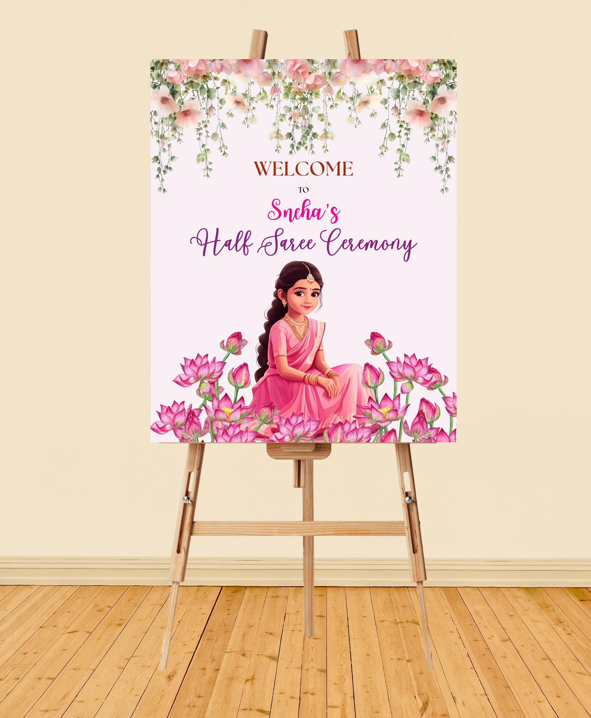 Buy Half Saree Ceremony Welcome Sign, Puberty Ritu Kala Samskaram ...