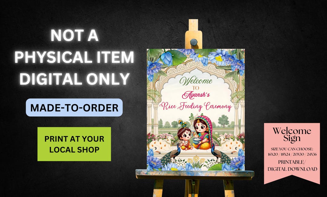 First Rice Ceremony Annaprashan Welcome Sign, Baby Boy Annaprasana ...