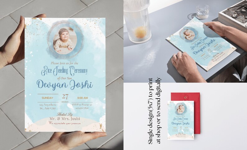 Editable Annaprashan Invitation Card Rice Feeding Ceremony Invite Pasni ...