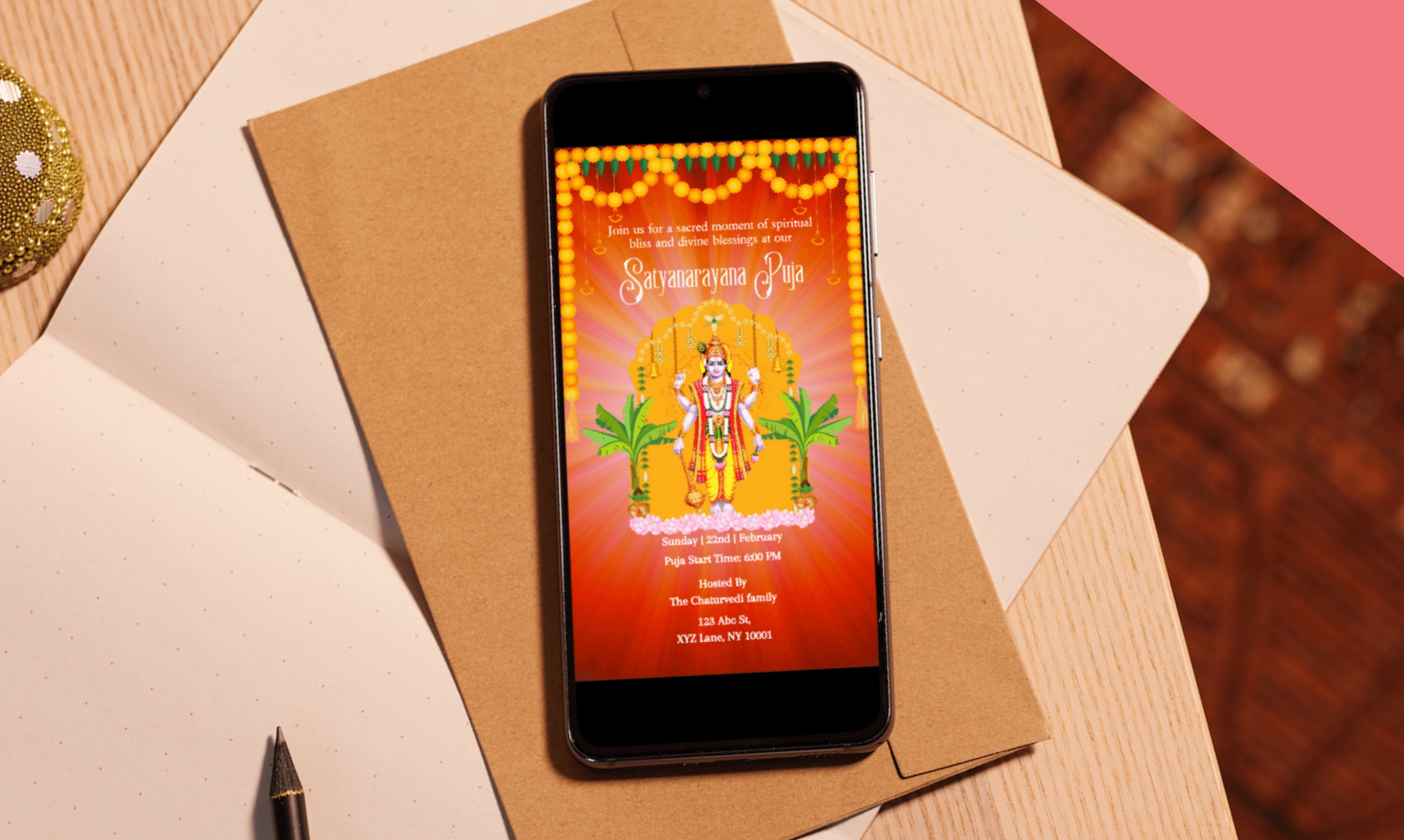 Satyanarayana Pooja Invitation | Editable Satyanarayan Katha Evite ...