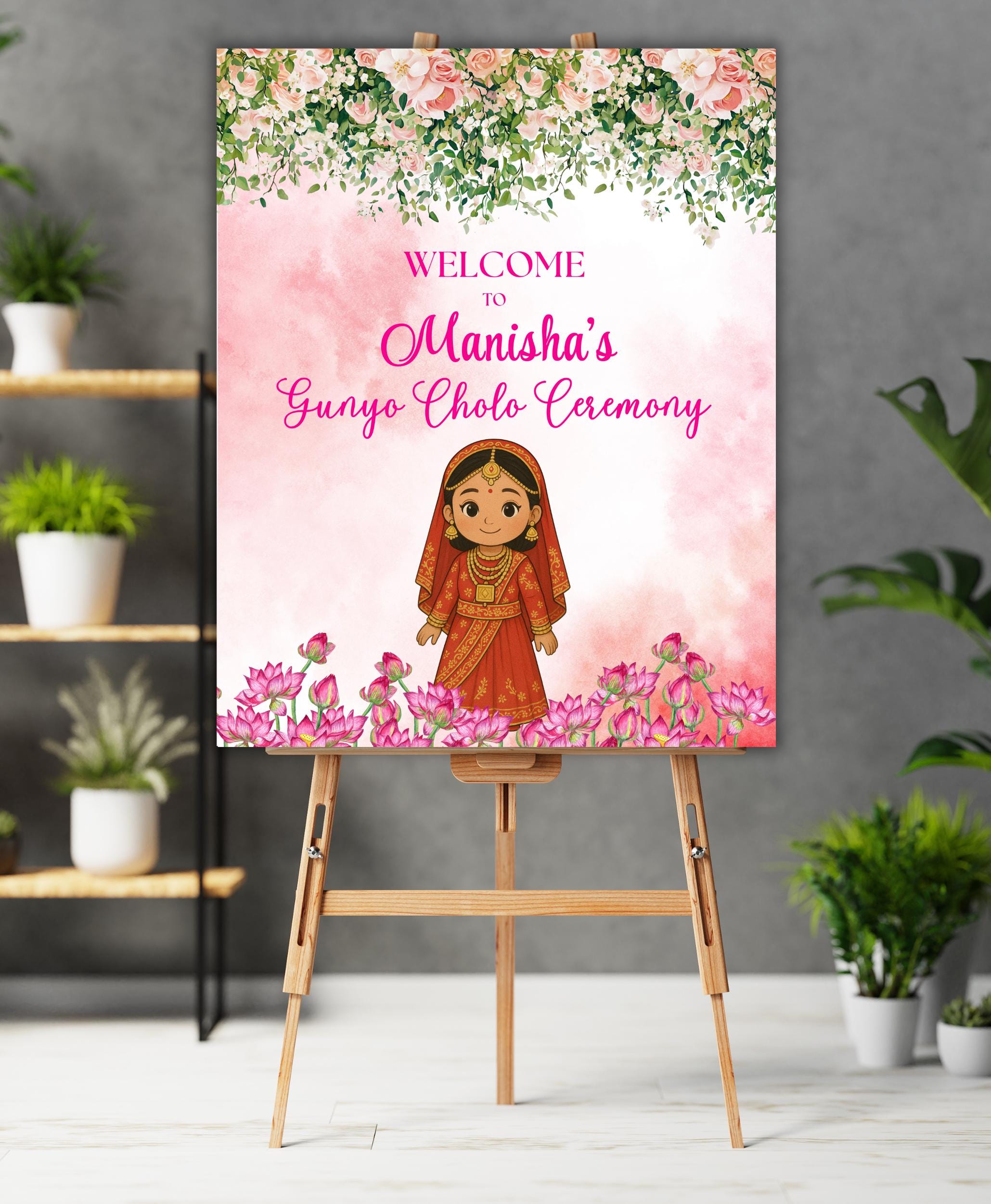 Gunyo Cholo Welcome Sign: Nepali Ceremony Decor (digital Download) - Etsy