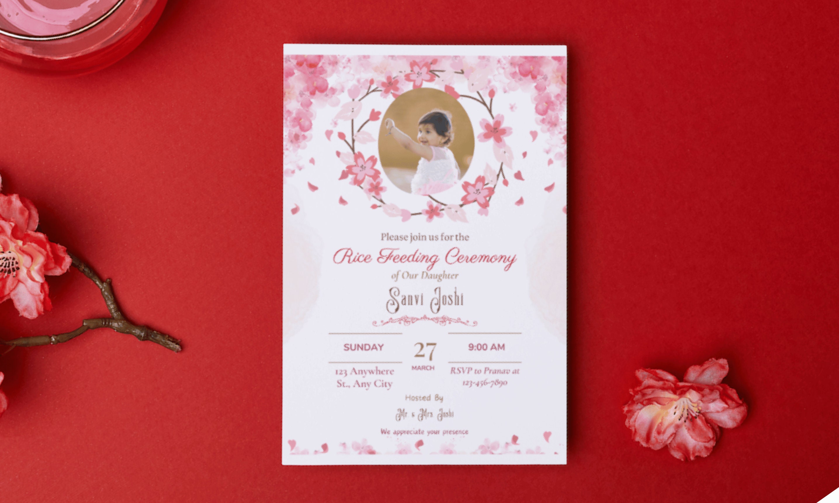 Editable Annaprashan Invitation Card | Rice Feeding Ceremony Invite ...