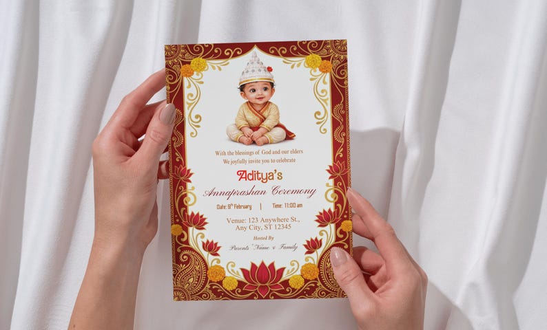 Buy Editable Rice Feeding Ceremony (digital Download) : Annaprasan ...