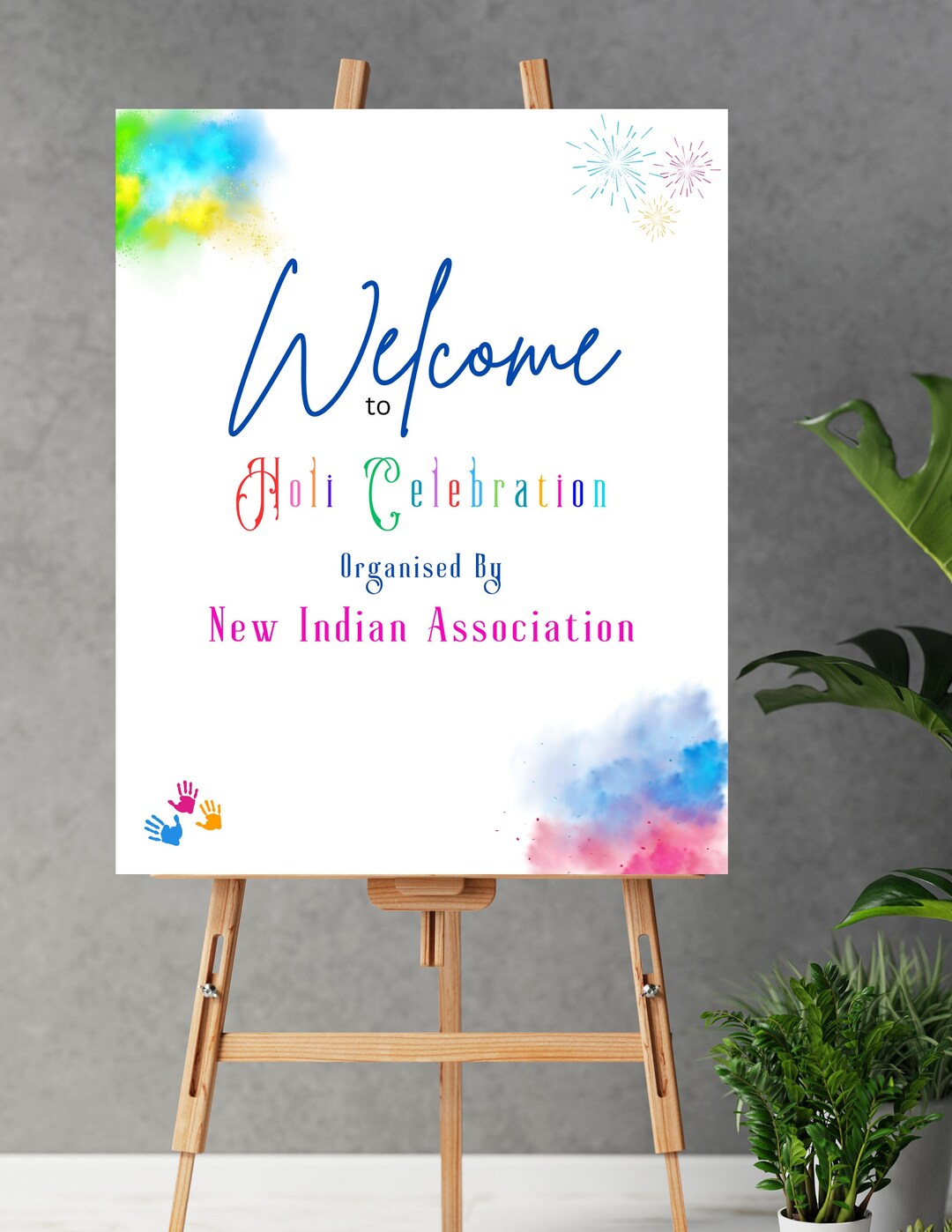 Colorful Holi Welcome Sign, Holi Festival Sign, Printable Holi ...