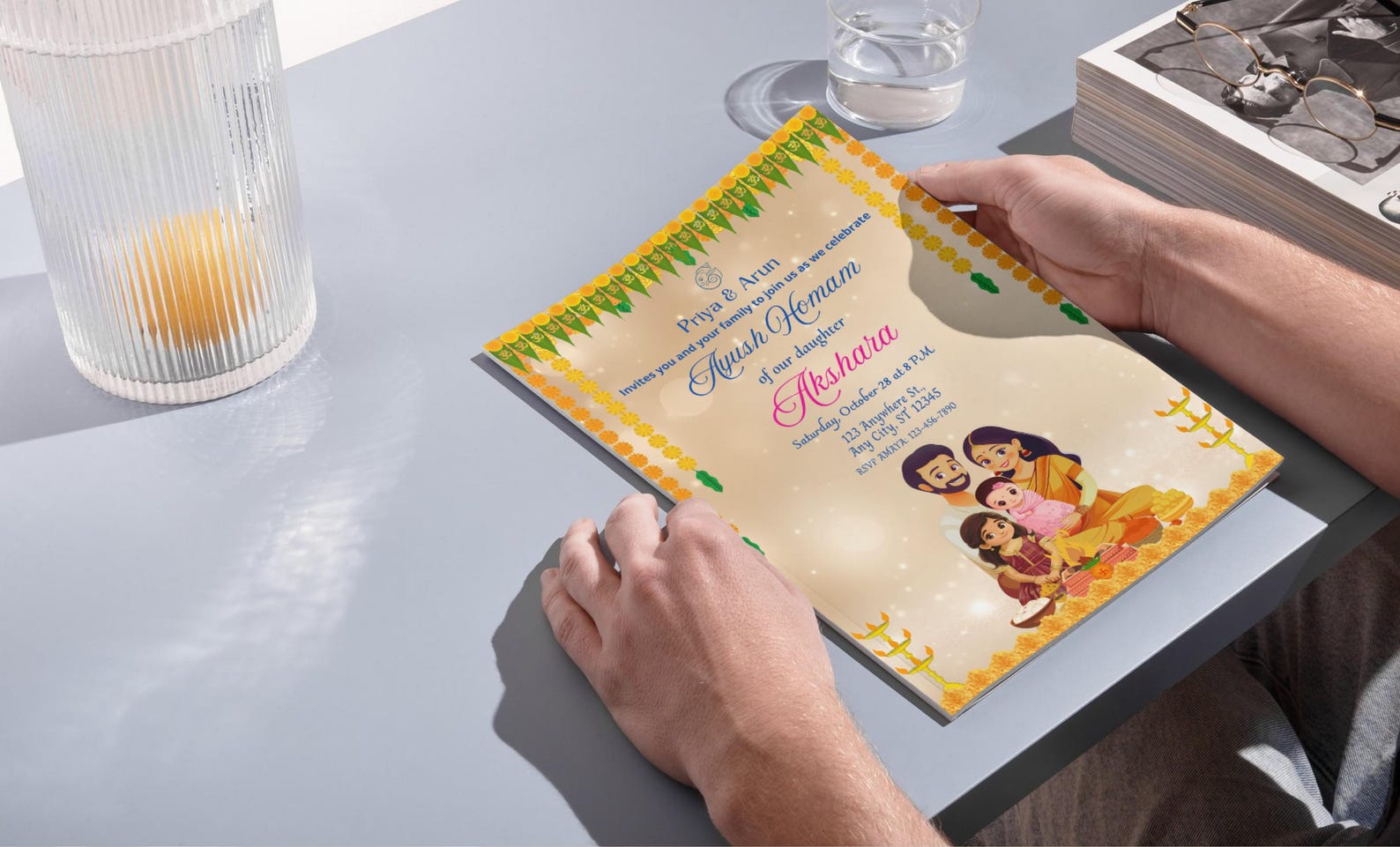 Ayush Homam Ceremony Invitation: Personalized Canva Template (digital ...