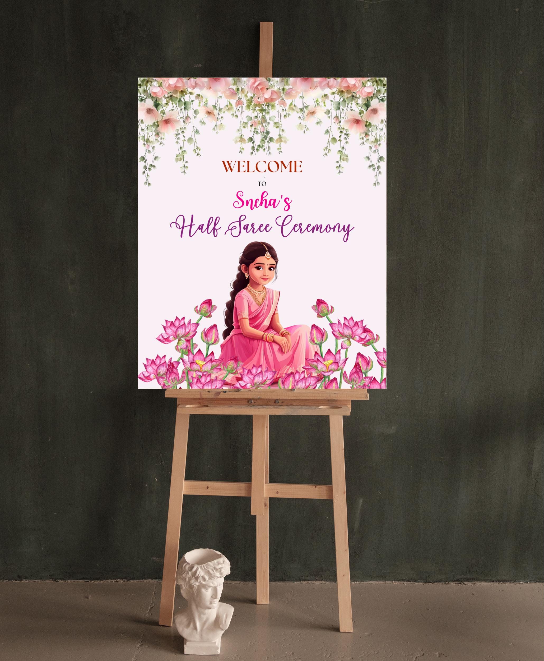 Half Saree Ceremony Welcome Sign: Langa Voni Banner (digital Download ...
