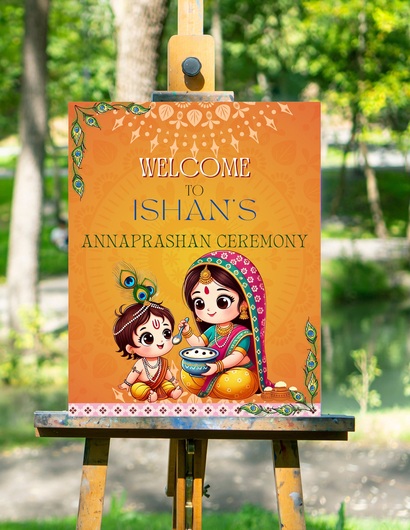 First Rice Ceremony Annaprashan Welcome Sign, Baby Boy Annaprasana ...