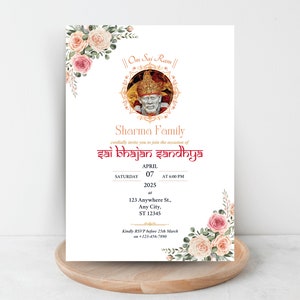 Sai Baba Bhajan Sandhya Invite, Sai Ram Bhajan Invitation, Sai Nath ...
