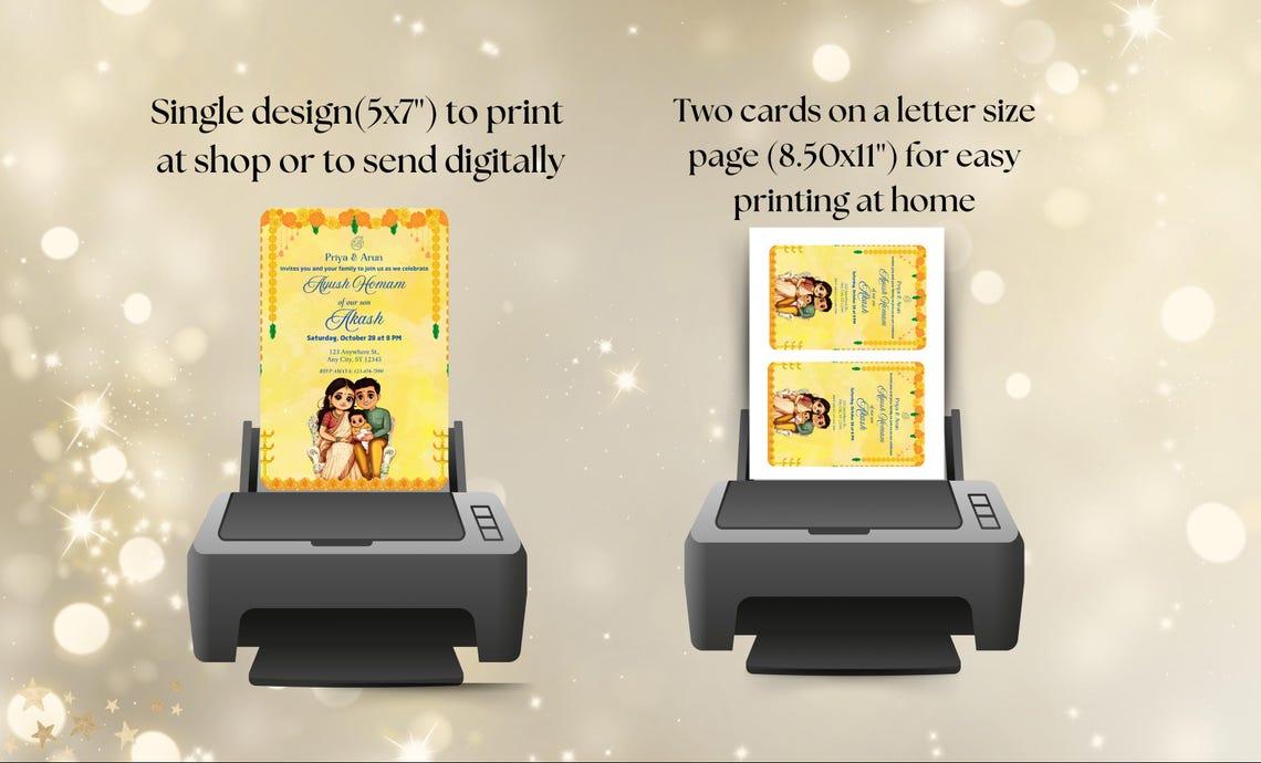 Baby Boy Ayush Homam Invitation: Personalized Canva Template (digital ...