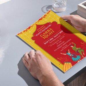 Navratri Dandiya Nights Garba Invite, Garba Invitation, Indian Dance ...