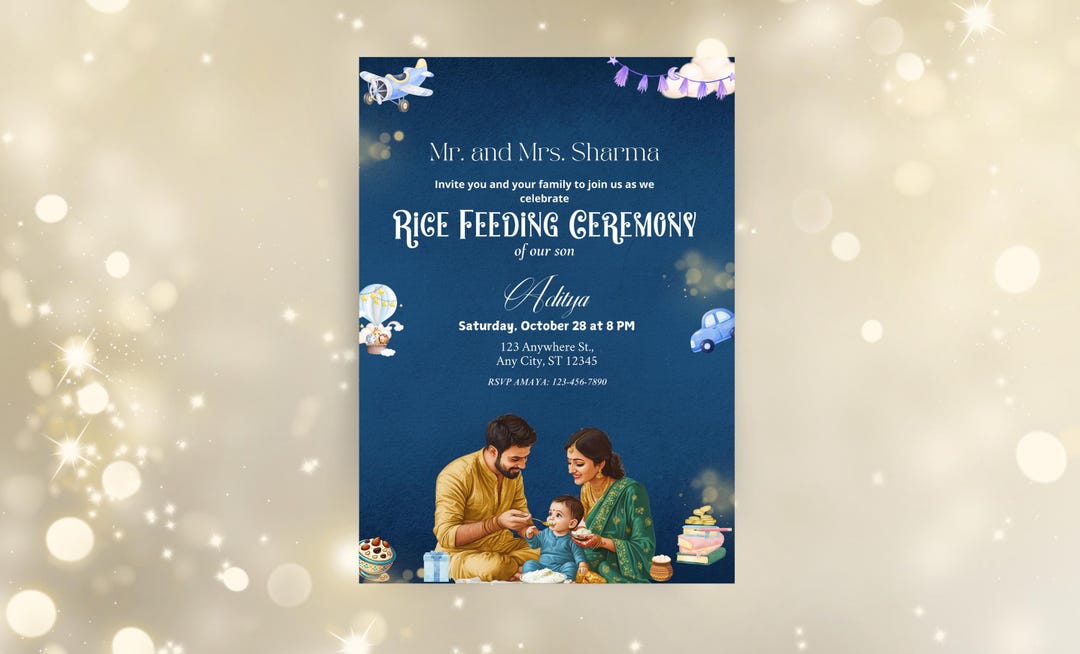 Editable Annaprashan Invitation Card | Rice Feeding Ceremony Invite ...