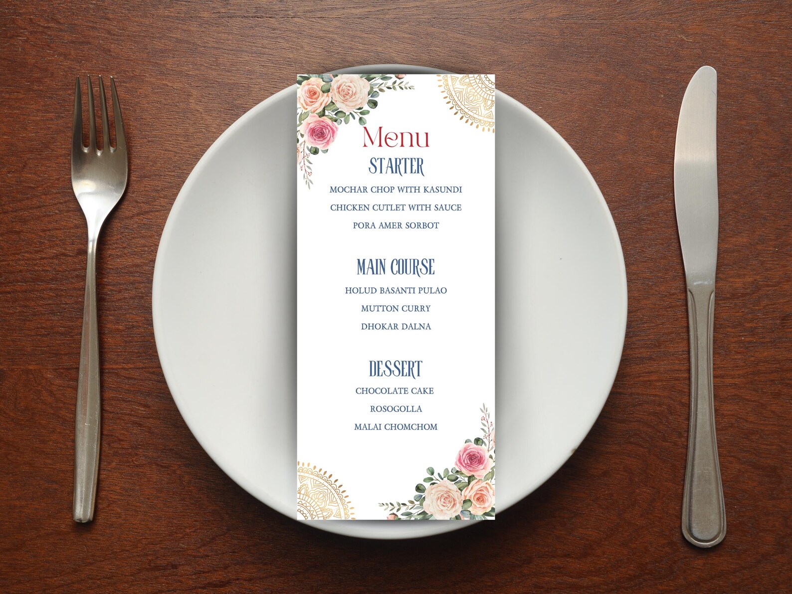 Editable Food Menu Sign, Menu Card Baby Shower, Wedding Menu, Puja ...