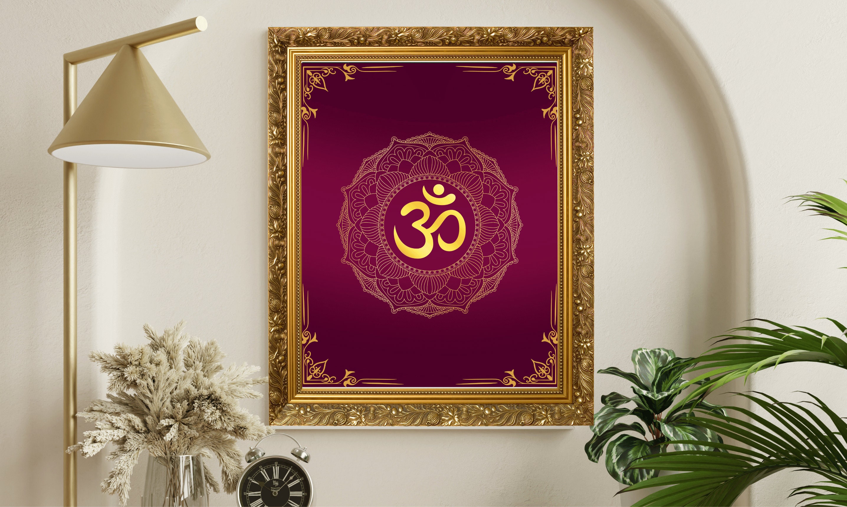 Gayatri Mantra, Om Wall Art Mantra, Mahamrityunjaya Mantra | Set of 3 ...
