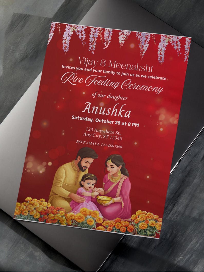 Editable Annaprashan Invitation: Rice Feeding Ceremony (digital ...