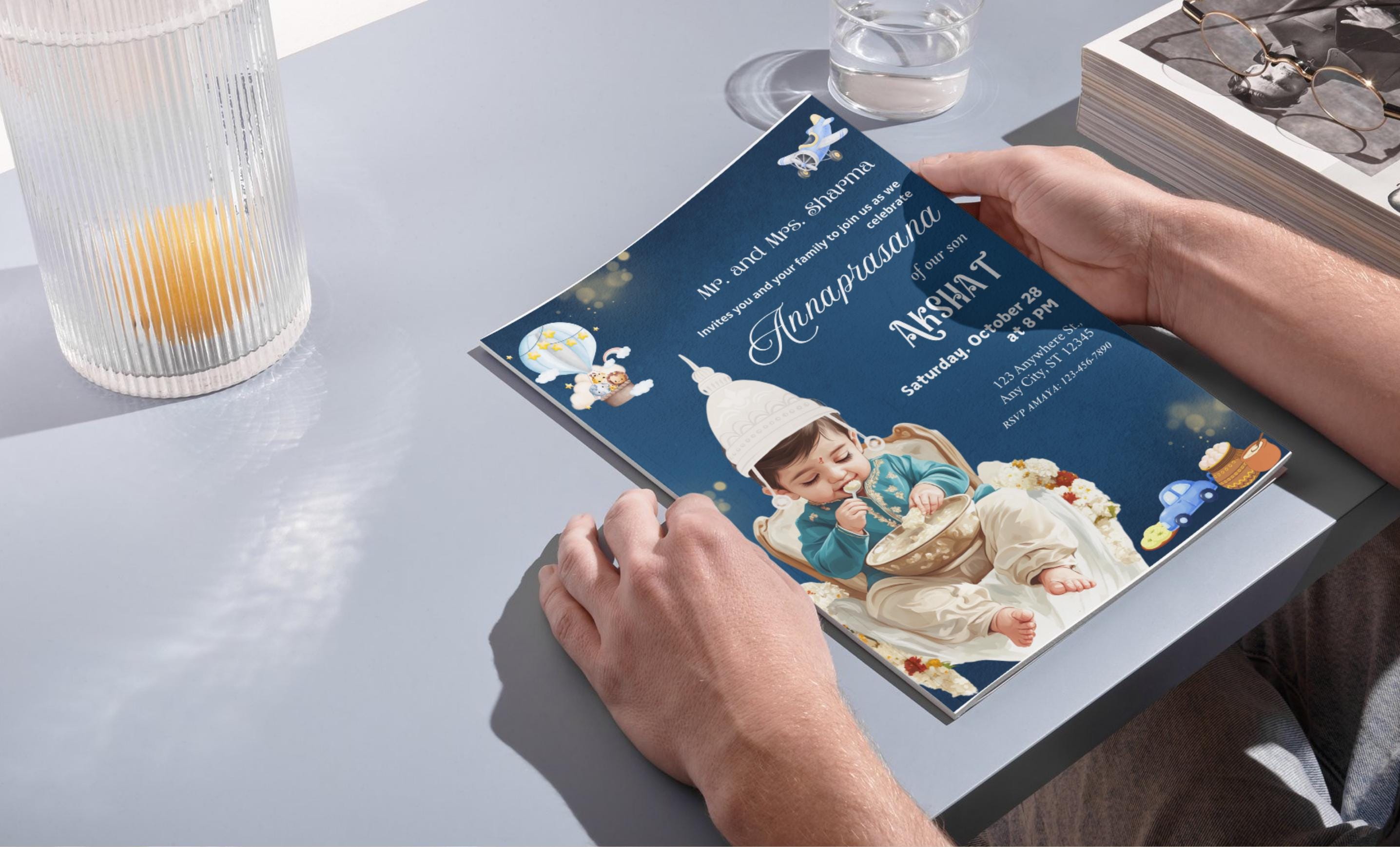 Editable Annaprashan Invitation Card Rice Feeding Ceremony Invite Pasni ...