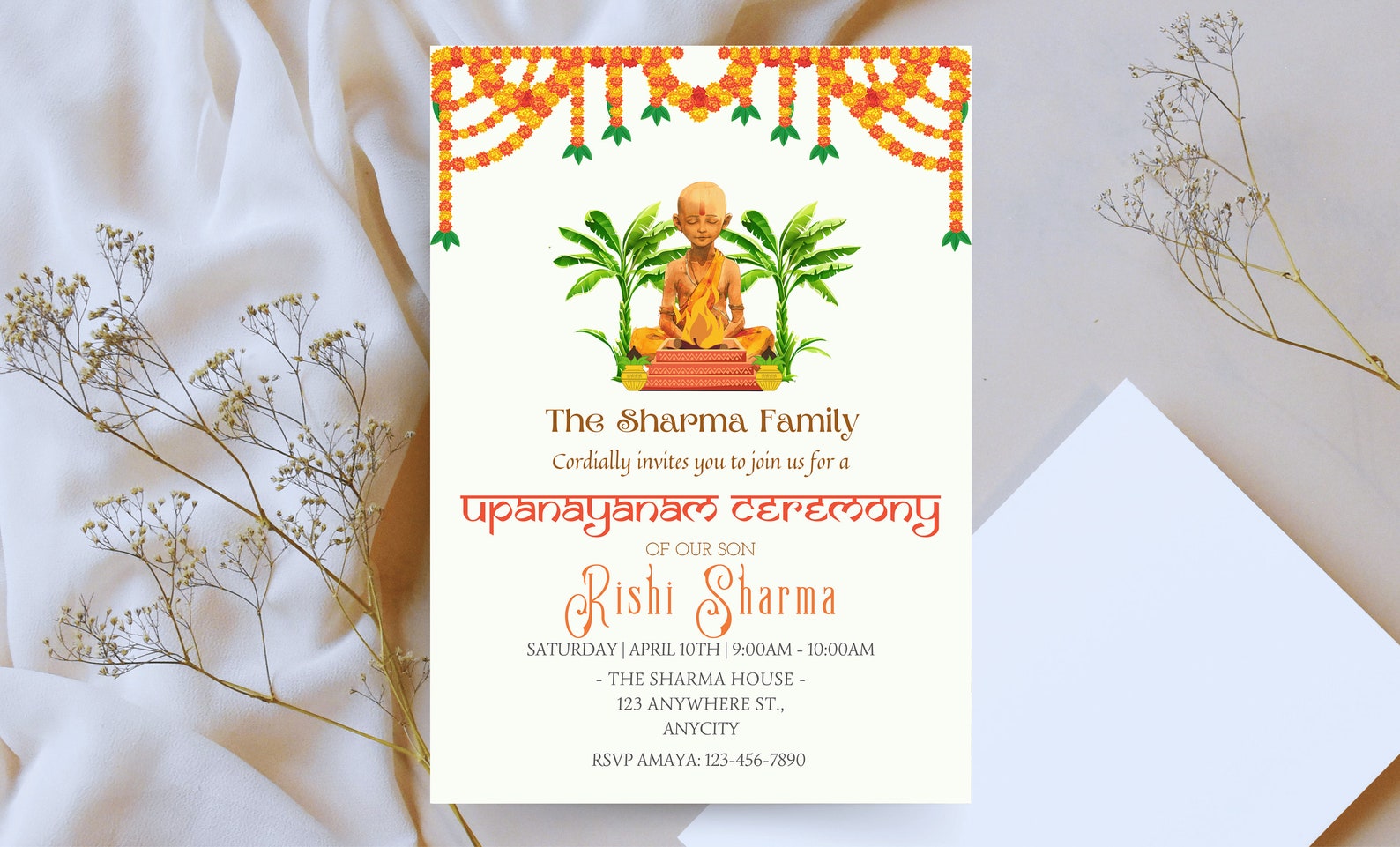Upanayanam Invitation, Thread Ceremony, Janeu Ceremony Invitation ...