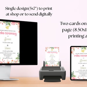 Indian Roka Ceremony Invite | Engagement Invitation | Floral Engagement ...