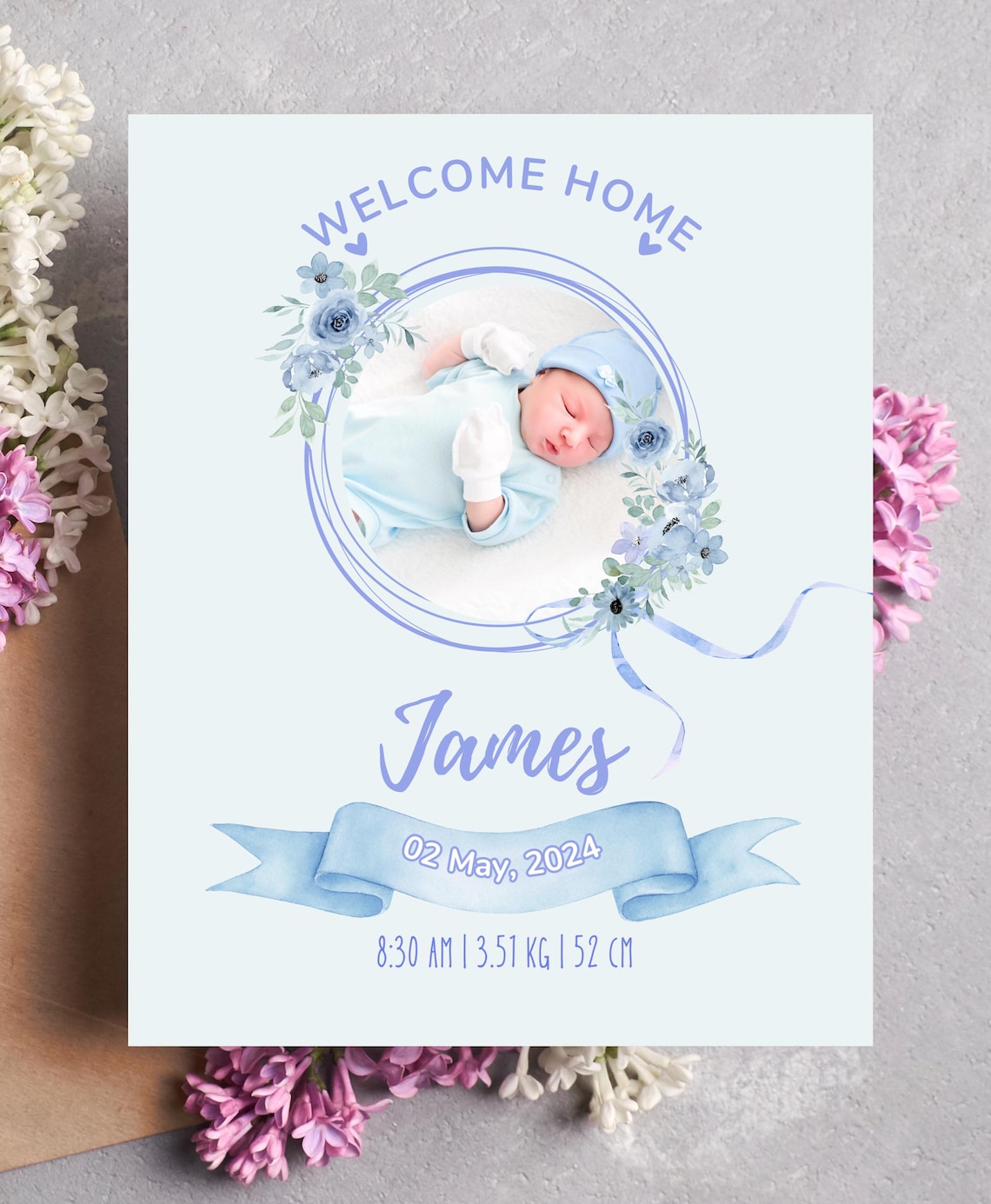 Newborn Baby Welcome Home Sign | New Baby Yard Sign | Lawn Banner Sign ...