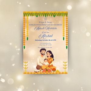 Ayush Homam Ceremony Invitation | Auyushya Homa Invitation Card | Baby ...