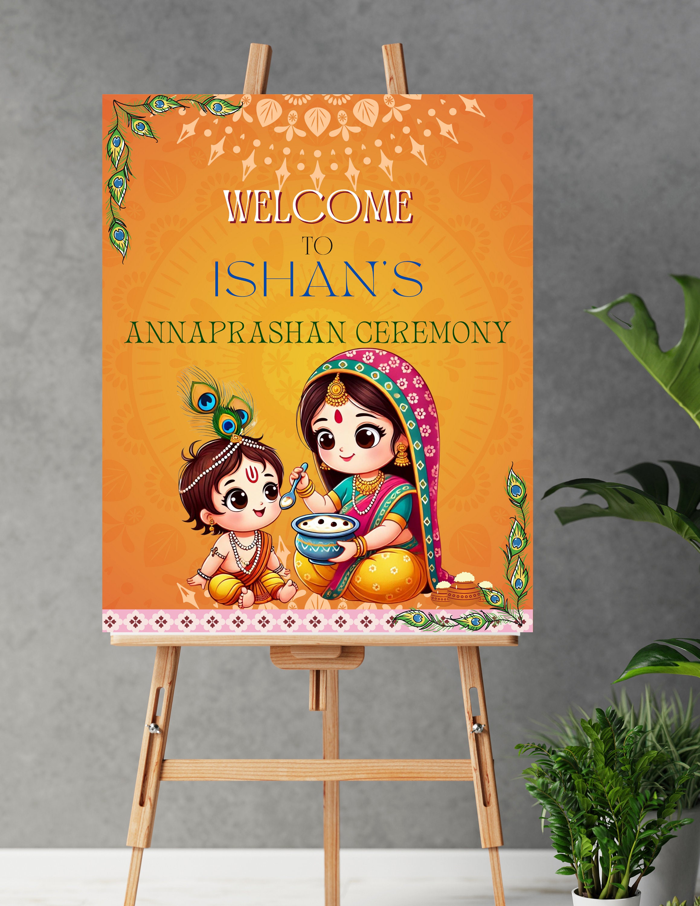 First Rice Ceremony Annaprashan Welcome Sign, Baby Boy Annaprasana ...