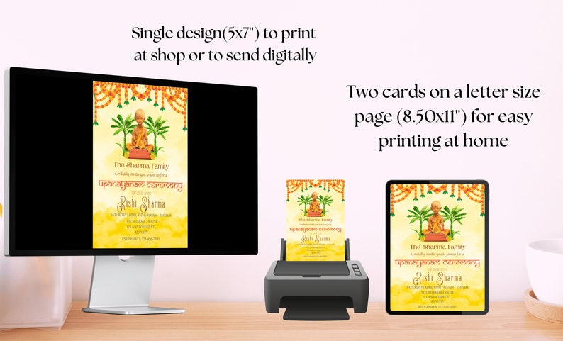 Upanayanam Invitation, Thread Ceremony, Janeu Ceremony Invitation ...