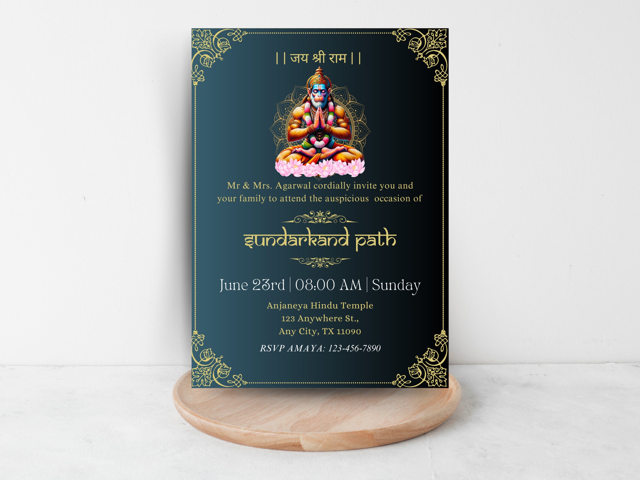 Sundarkand Path Invitation: Sri Hanumanji Puja Invite (digital Download ...