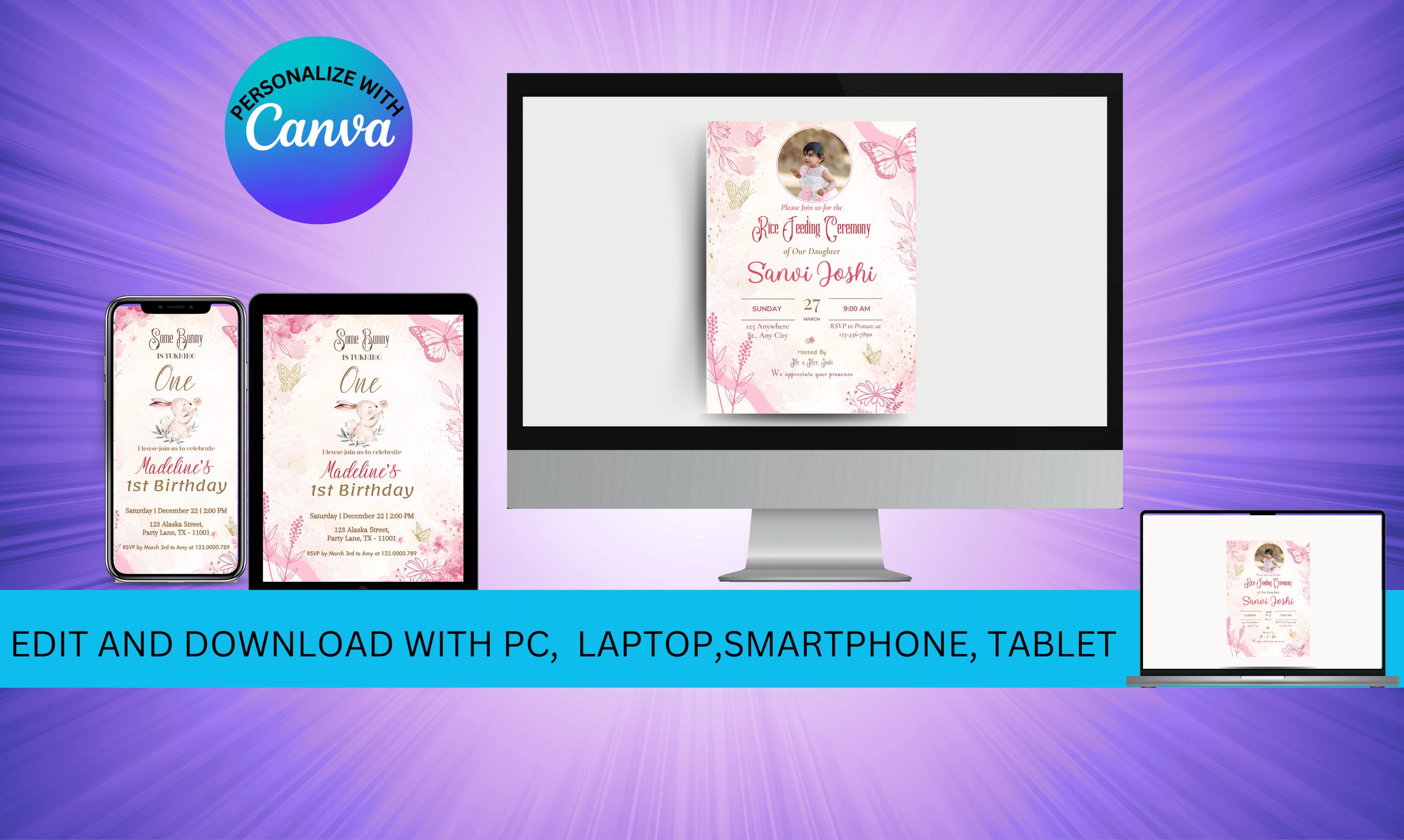 Editable Annaprashan Invitation Card | Rice Feeding Ceremony Invite ...