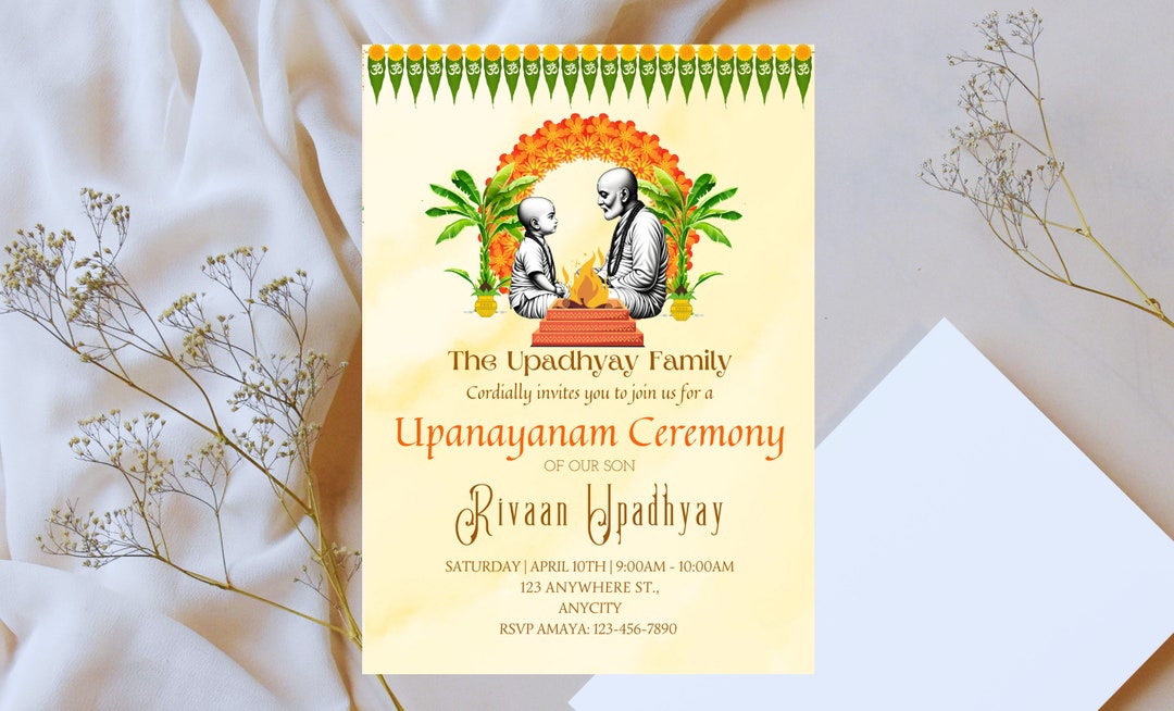 Invitación Upanayanam, Hilo, Invitación a la Ceremonia de Janeu ...