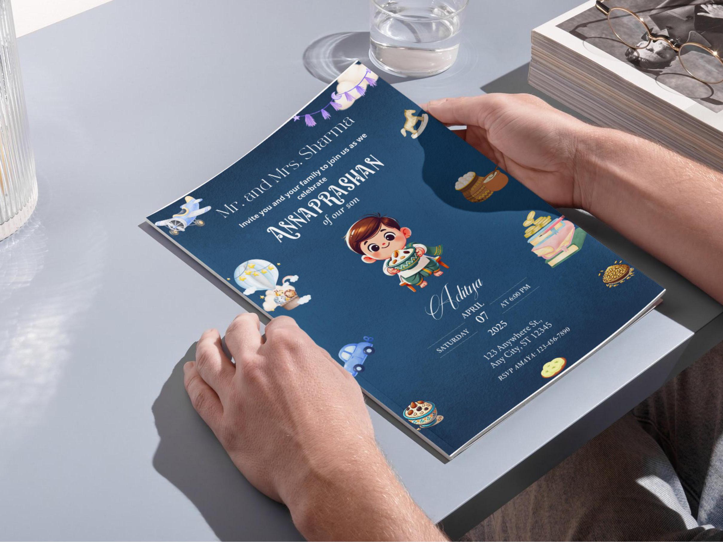 Editable Annaprashan Invitation Card Rice Feeding Ceremony Invite Pasni ...