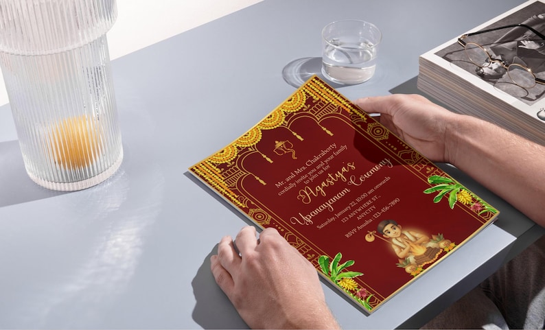 Invitación Upanayanam, Ceremonia del Hilo, Invitación a la Ceremonia ...