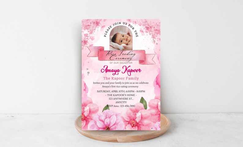 Editable Annaprashan Invitation Card Rice Feeding Ceremony Invite Pasni ...